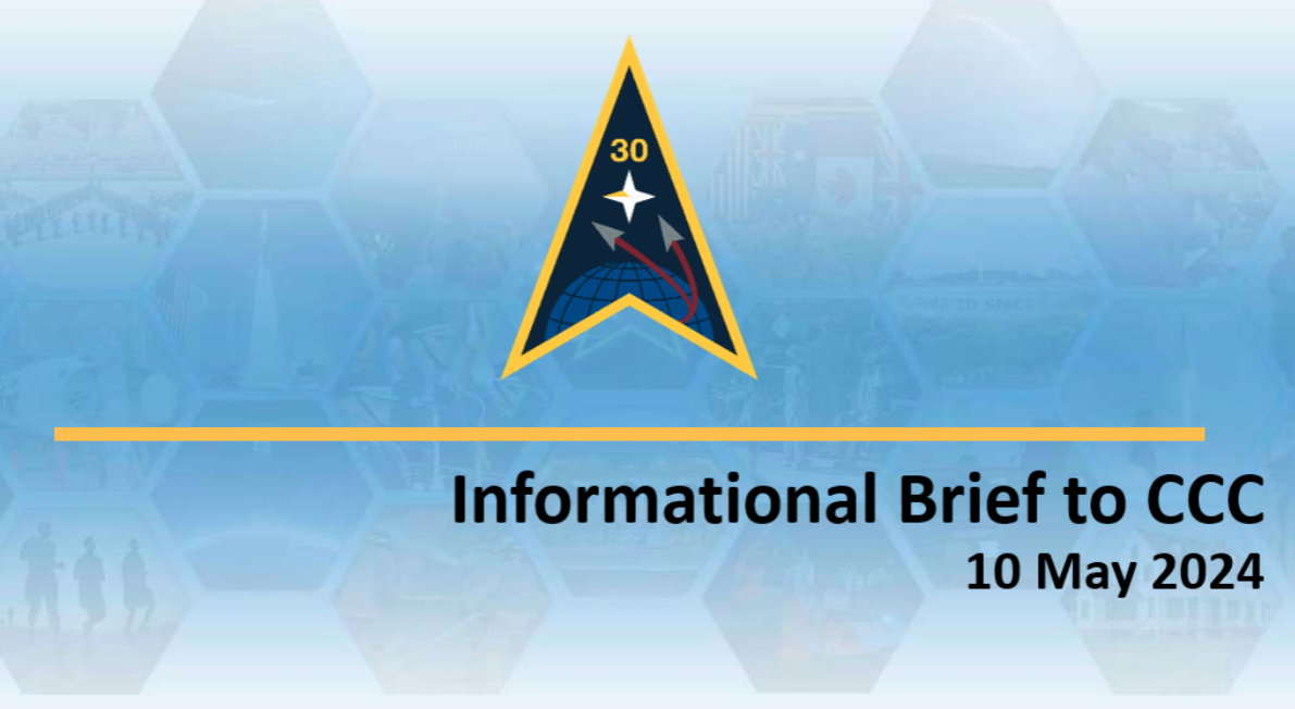 May 10, 2024: U.S. Space Force presentation to California Coastal ...